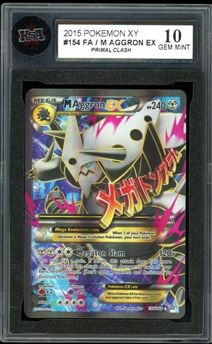 2015 Pokémon Primal Clash #154 M Aggron EX Full Art KSA 10 Gem Mint | eBay