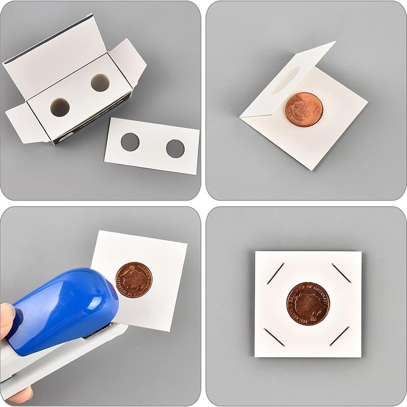 200 4 Sizes Coin Holder Cardboard Mylar Paper Flip 2x2 for Collection ...