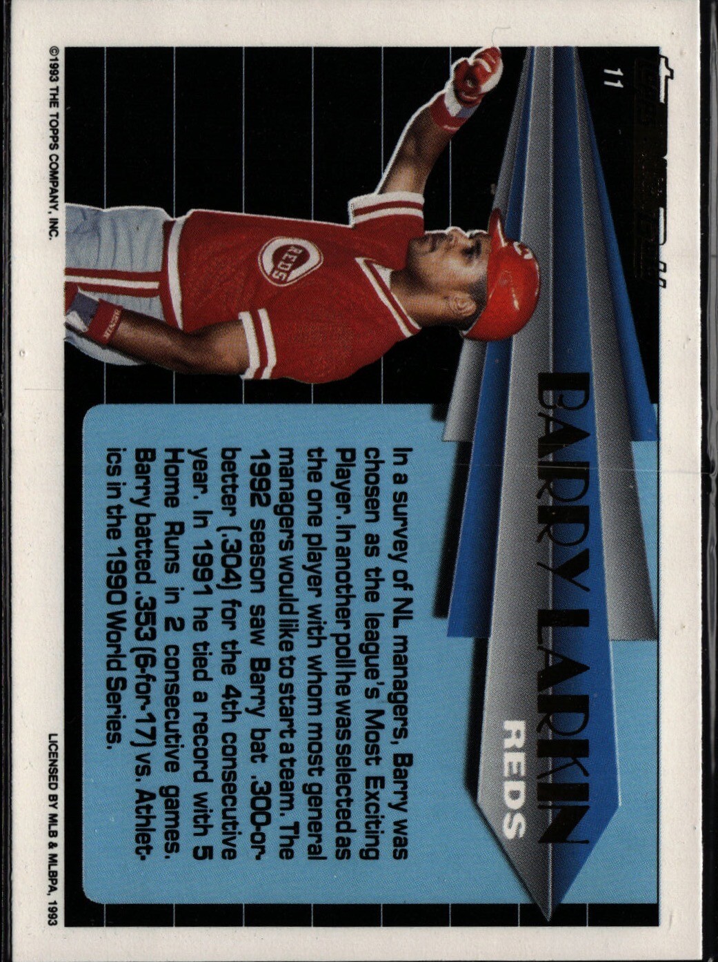 1993 Topps #11 Barry Larkin Cincinnati Reds | eBay