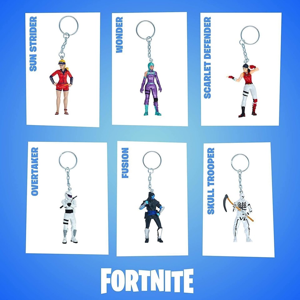 Fortnite Popular Character Keychains 12pk Collectible Deluxe Box ...