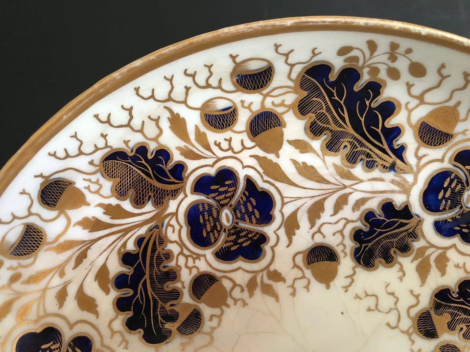 Antique Rare New Hall Pattern 562 Cobalt & Gilt Acorn Dish Circa 1795 ...