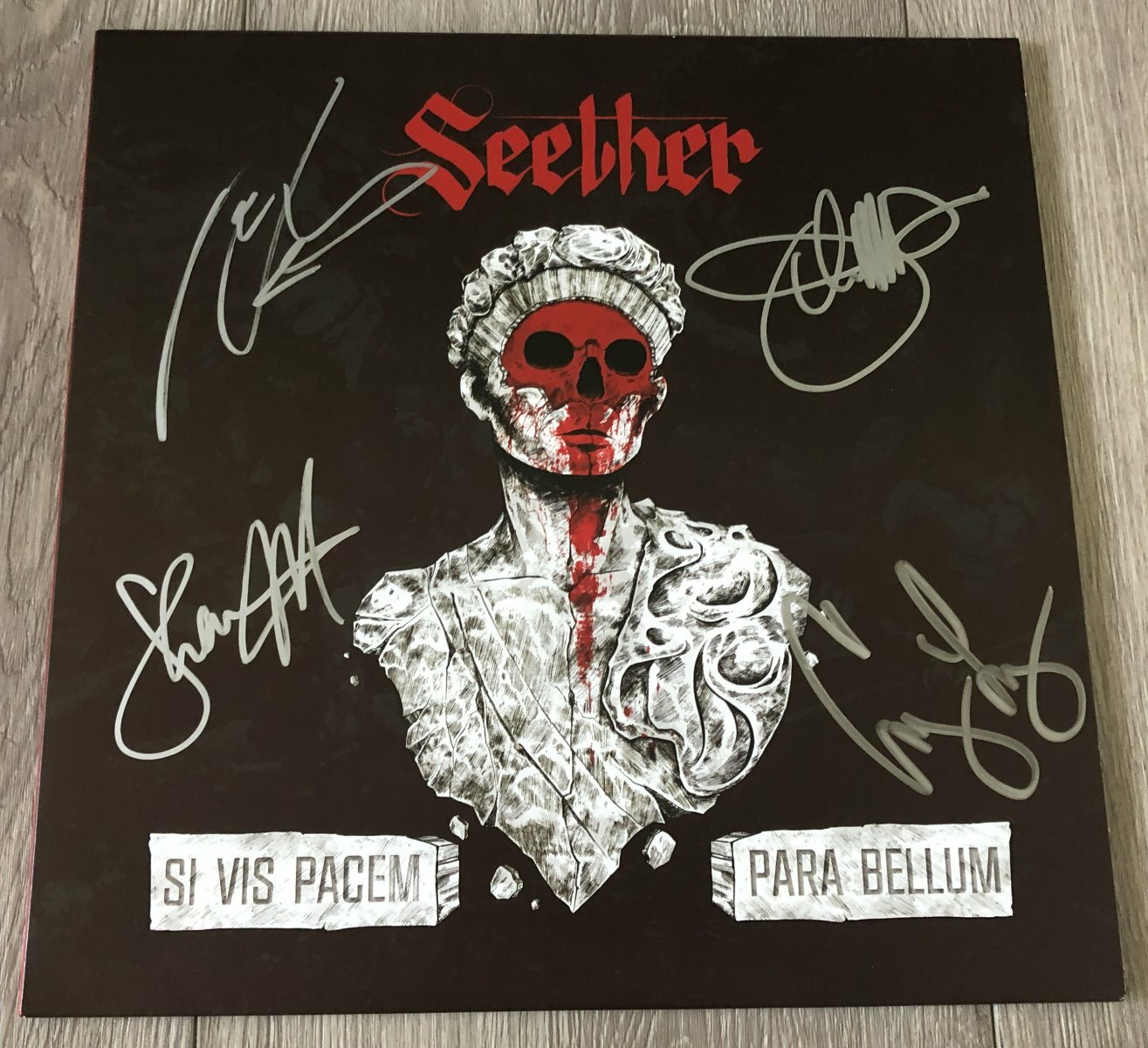SEETHER SIGNED AUTOGRAPH SI VIS PACEM, PARA BELLUM VINYL ALBUM SHAUN ...