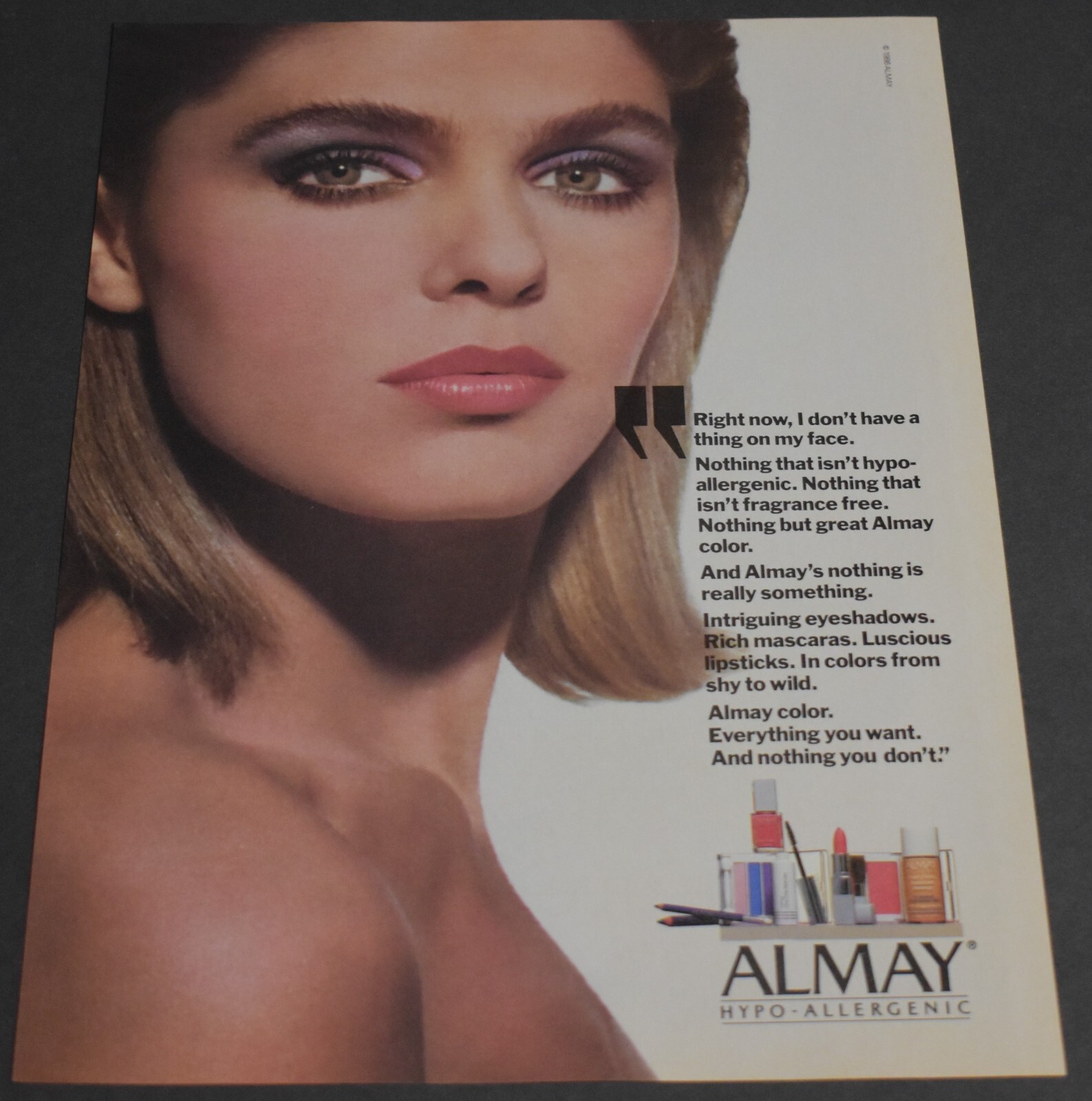 1986 Print Ad Sexy Fashion Lady Blonde Almay Makeup Feminine Beauty ...