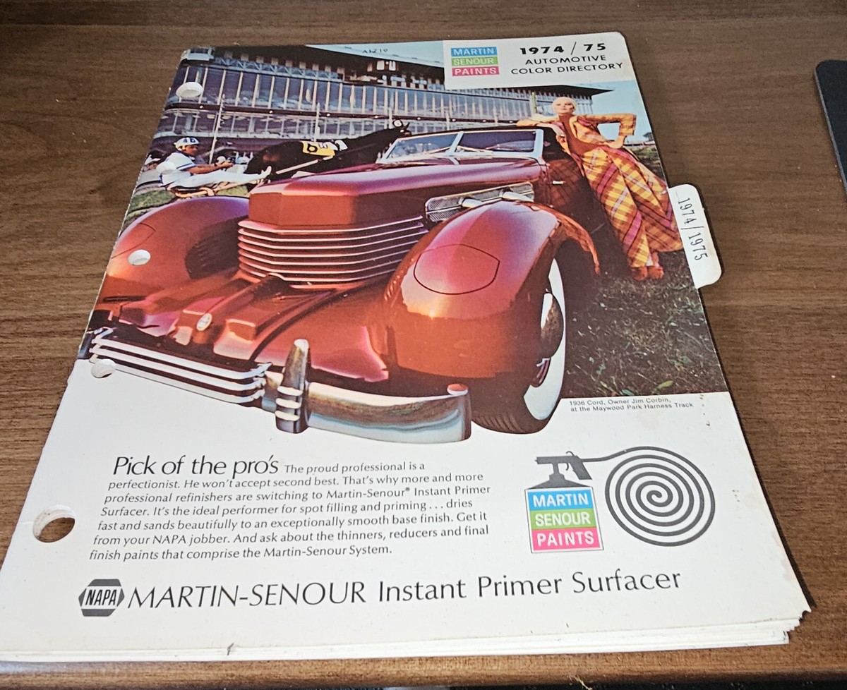 Martin Senour Automotive Paint Color Chart PCC URETHANE SUFFIX C MS