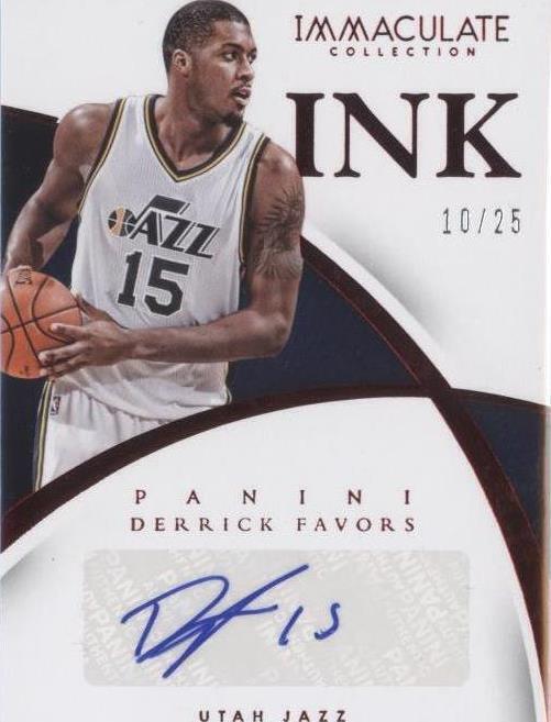 2014-15 Panini Immaculate Collection - Ink Derrick Favors #88 Red /25 ...