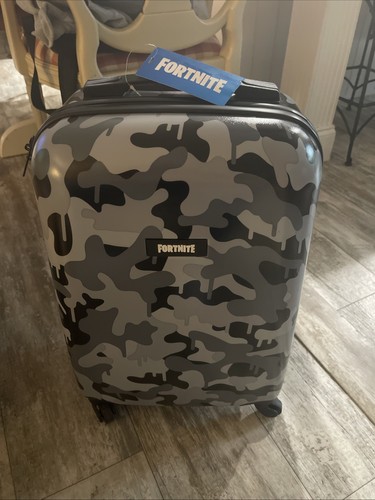20” Fortnite Kids Hardside Carry On Spinner Suitcase Grey Camo | eBay