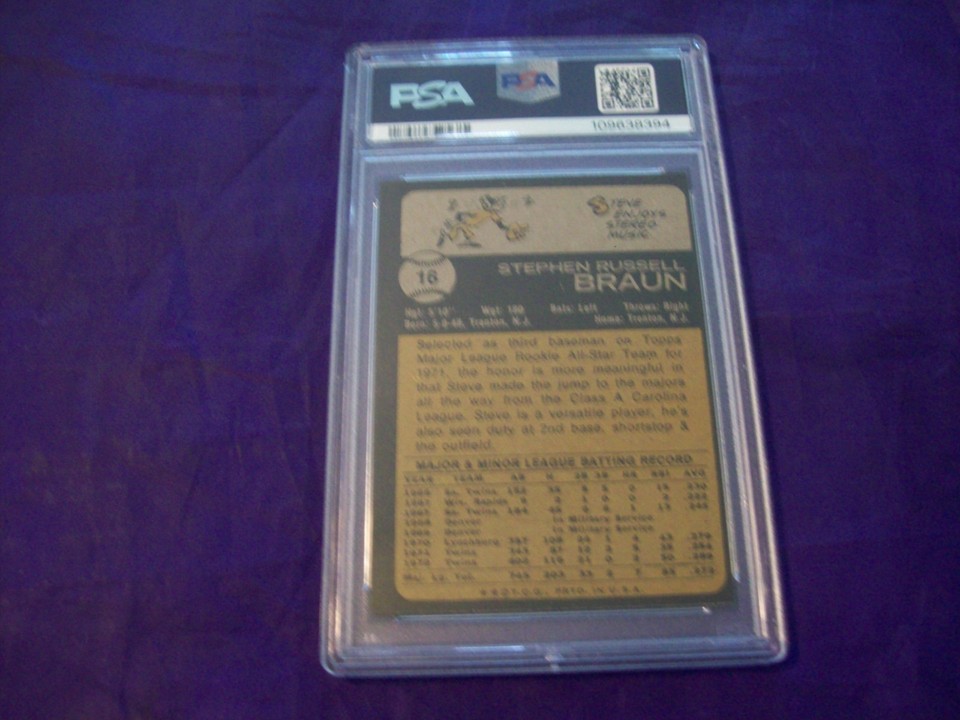 1973 TOPPS #16 STEVE BRAUN PSA 8 | eBay