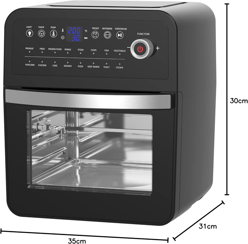Retro Air Fryer Oven Combi, Rotisserie and Grill, Large Family Size 12L ...