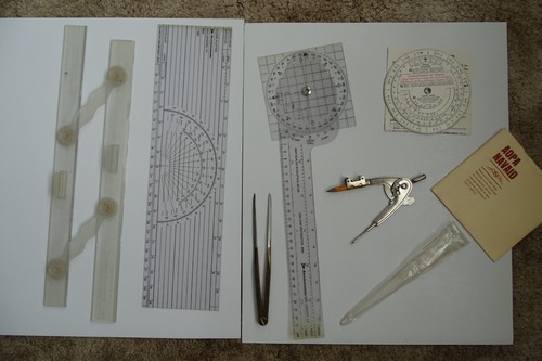 Charting Equipment for Navigating, Time-Speed-Distance, Parallel rules ...