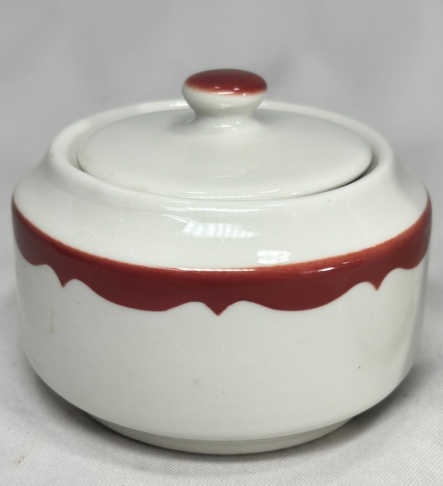 Vintage Mayer China Bowl Red Crest Wave SUGAR & CREAMER Restaurant ...