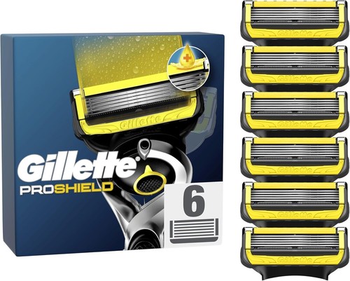 Pack XL 6 Lames GILLETTE PROSHIELD Recharge Rasoir Fusion 5 HOMME Chill ...