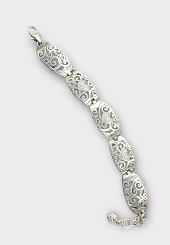 Brighton Scroll Heart Bracelet 7” Silver Tone J123 | eBay