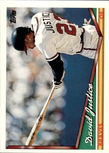 1994 Topps #630 David Justice Gold | eBay