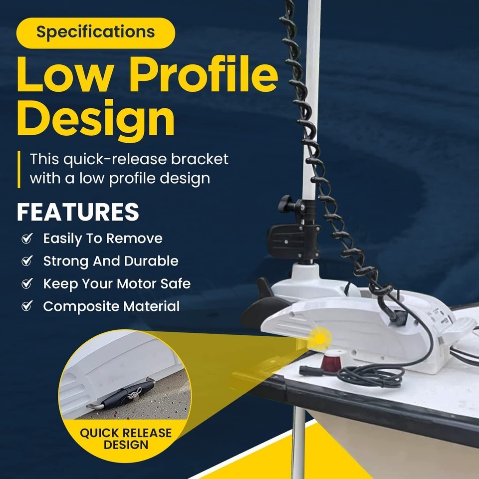 For Minn Kota RTA-17 Riptide Trolling Motor Quick Release Mount ...