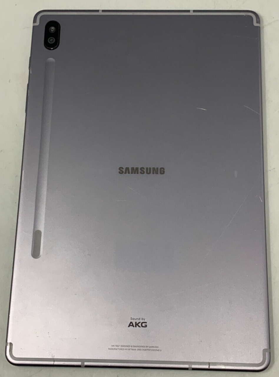 Samsung Galaxy tab S6 10.5" SM-T867V 128GB Gray Unlocked Tablet -Fair ...