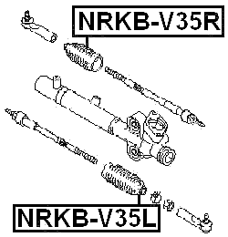 NRKB-V35L Febest STEERING RACK BOOT LEFT 32106778560, 32106770661 ...
