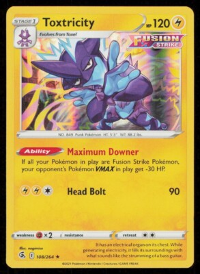 Toxtricity 108/264 Holo Rare - 2021 Pokemon Fusion Strike LP | eBay