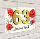 Poppy Flower Red 3D Acrylic House Address Sign Door Number Plaque | eBay UK