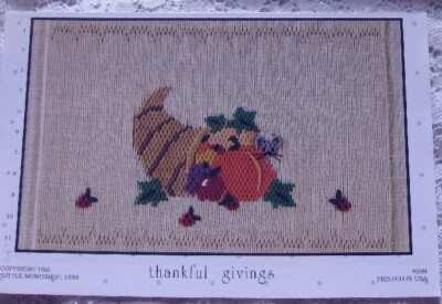 ~ LITTLE MEMORIES THANKFUL GIVINGS SMOCKING DESIGN PLATE THANKSGIVING ...