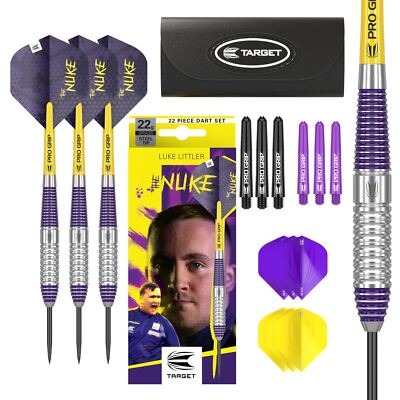 Target Darts Set Luke Littler Brass Steel Tip Dart Set – 22G Steel Tip ...