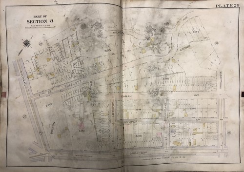 ORIGINAL 1905 MANHATTAN NY INWOOD DYCKMAN ST. TO 207TH STREET PLAT ...