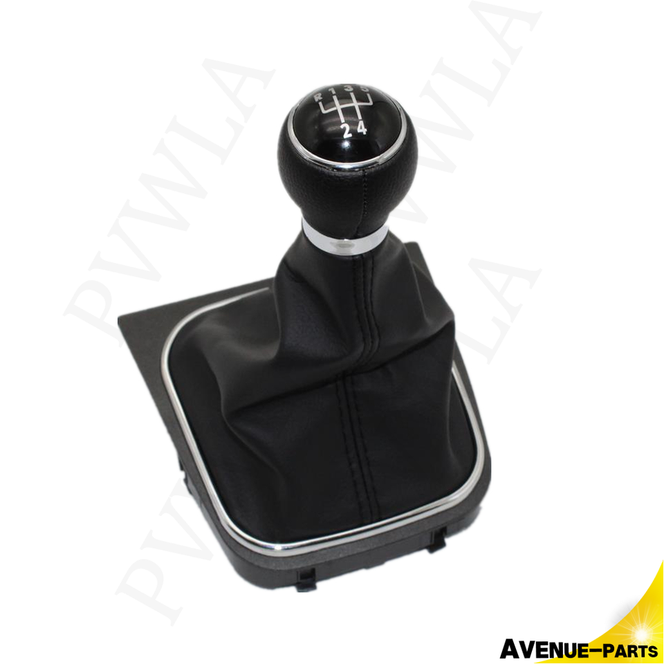 5 Speed Manual Gear Stick Shift Knob With Boot For VW Jetta Golf Black ...
