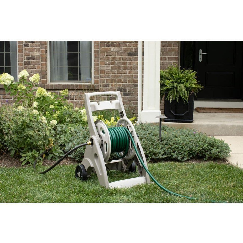 175 ft Hose Mobile Hose Storage Cart Water Hose Pipe Reel Holder Stand ...