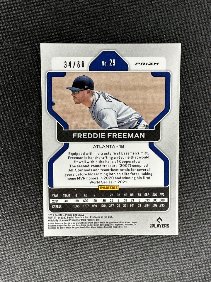 2022 Prizm Freddie Freeman #29 Blue Wave Prizm /60! Braves Dodgers | eBay