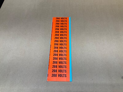 Lot Of 18 Brady Voltage & Conduit Markers 208 Volts 208V Decals Labels ...