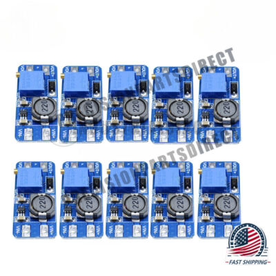 10PCS MT3608 DC-DC Step-Up Voltage Booster Module 2-24V Input to 5-28V ...