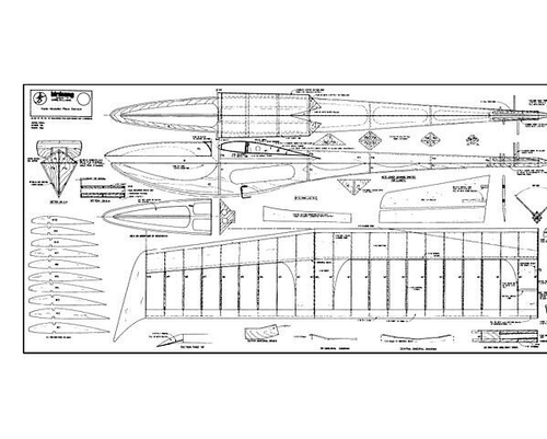Birdsong RC Sailplane 96" Wingspan RC Model Airplane Printed Plans ...