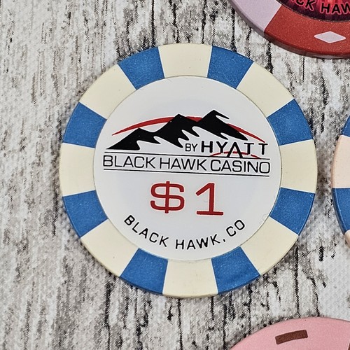 Vintage Hyatt Black Hawk Colorado Casino $1 $2.50 $5 Poker Chips ...