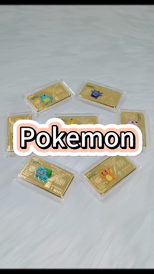 Pokemon Cards and 7pc. Collectible Gold-Plated Bars - Guaranteed ...