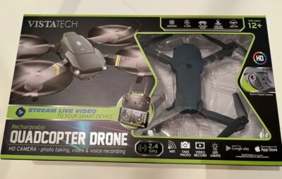 New VistaTech QuadCopter Drone - Rechargeable, HD Camera, Live Video Streaming | eBay
