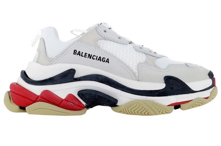 Balenciaga Triple S Sneaker Distressed White/Red/Blac… - Gem