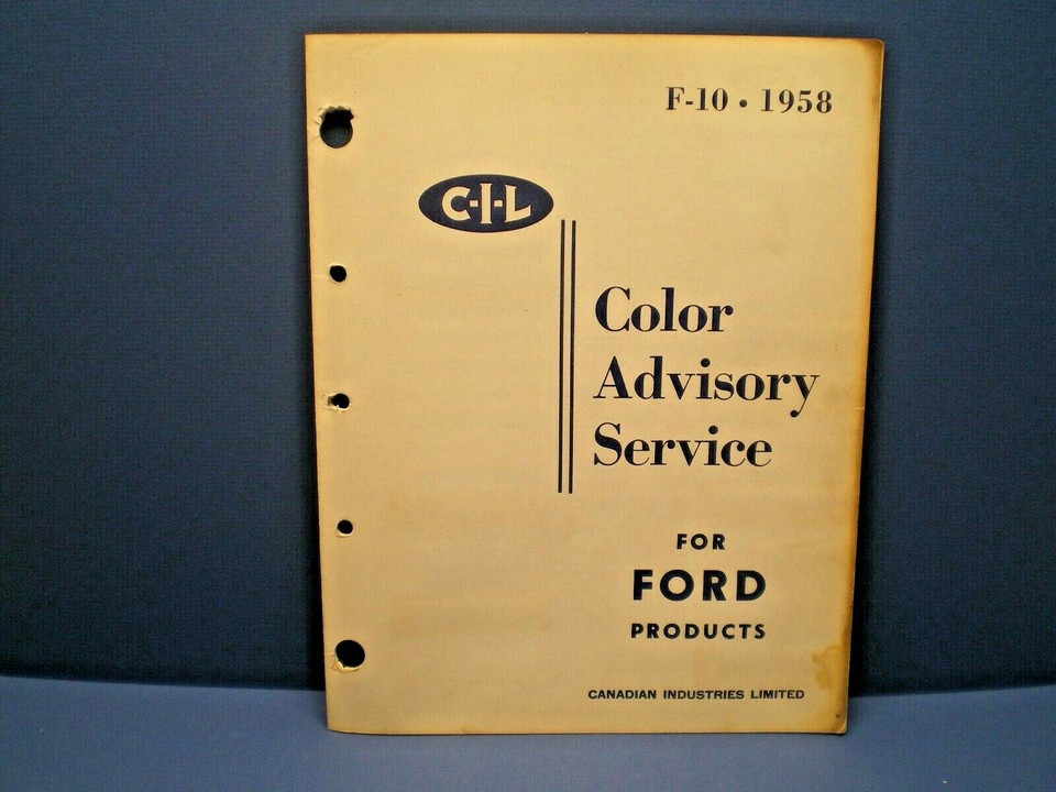 1958 FORD CANADA CAR COLOR CANADIAN PAINT CHIP C-I-L SAMPLES CHART | eBay