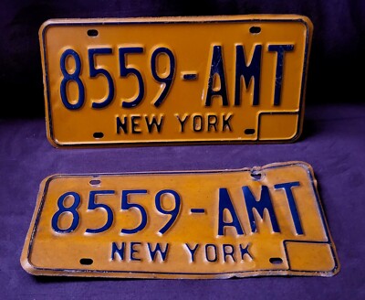 Vintage Matching Set of 2 New York License Plates, 1970's | eBay