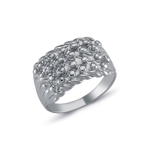 Mens Silver Jewelco London III 4 Row King George III Keeper Guard Ring ...