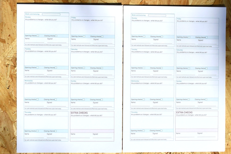 Safer Food Better Business 1 Year Diary Refill 52 Pages Daily &Weekly ...