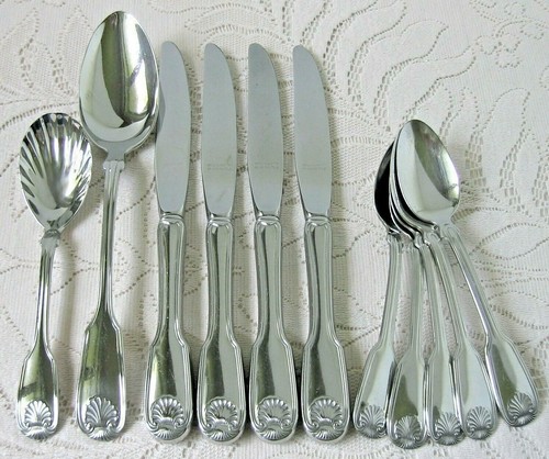 REED & BARTON Stainless Steel Flatware 11 Pieces COLONIAL SHELL | eBay