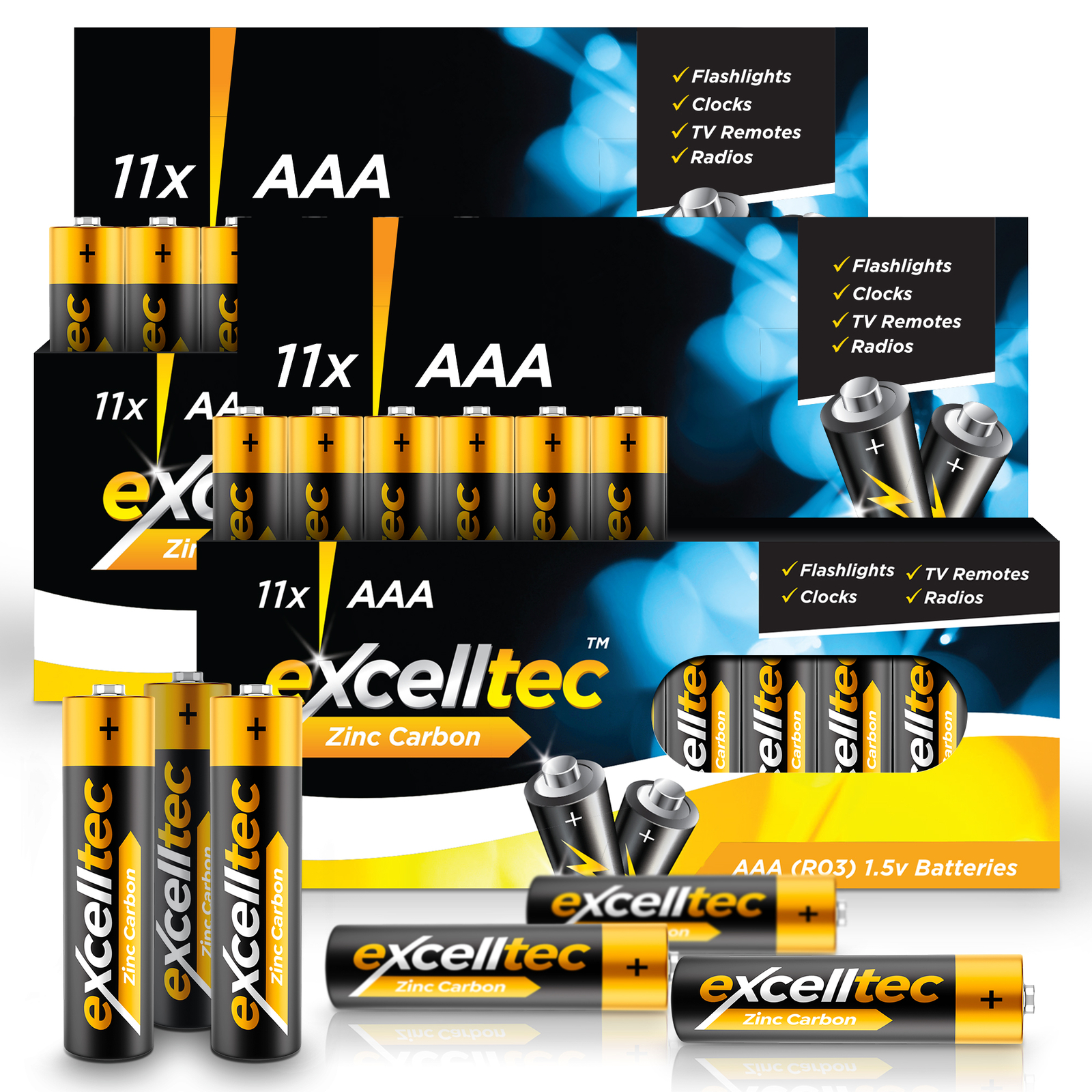 22 Excelltec AA AAA Batteries | 1000mAh 1.5v Heavy Duty Battery Long ...