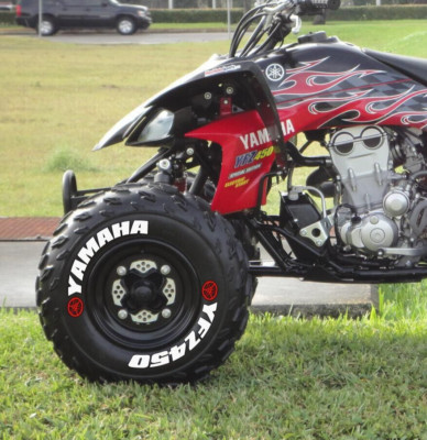 ATV Quad Tire Lettering YFZ450 1.30" fits For 4 tyres Permanent Sticker ...