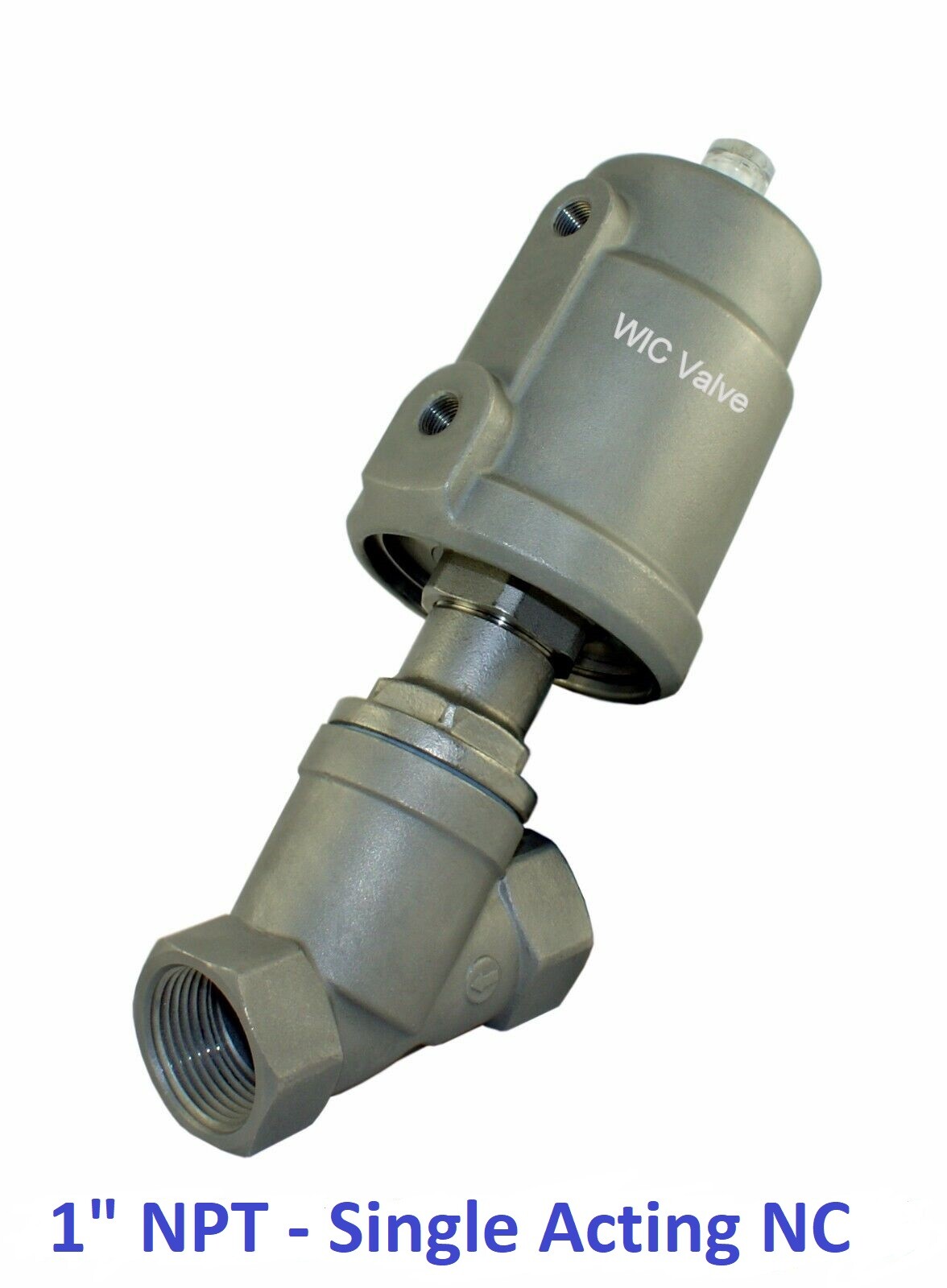 1" Inch Pneumatic Air Actuated Angle Seat Steam Water Valve Single ...