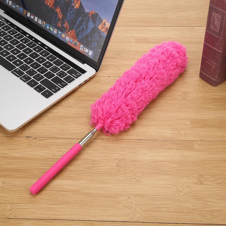 Adjustable Stretch Microfiber Duster Static Suction Dusting Brush (Rose ...