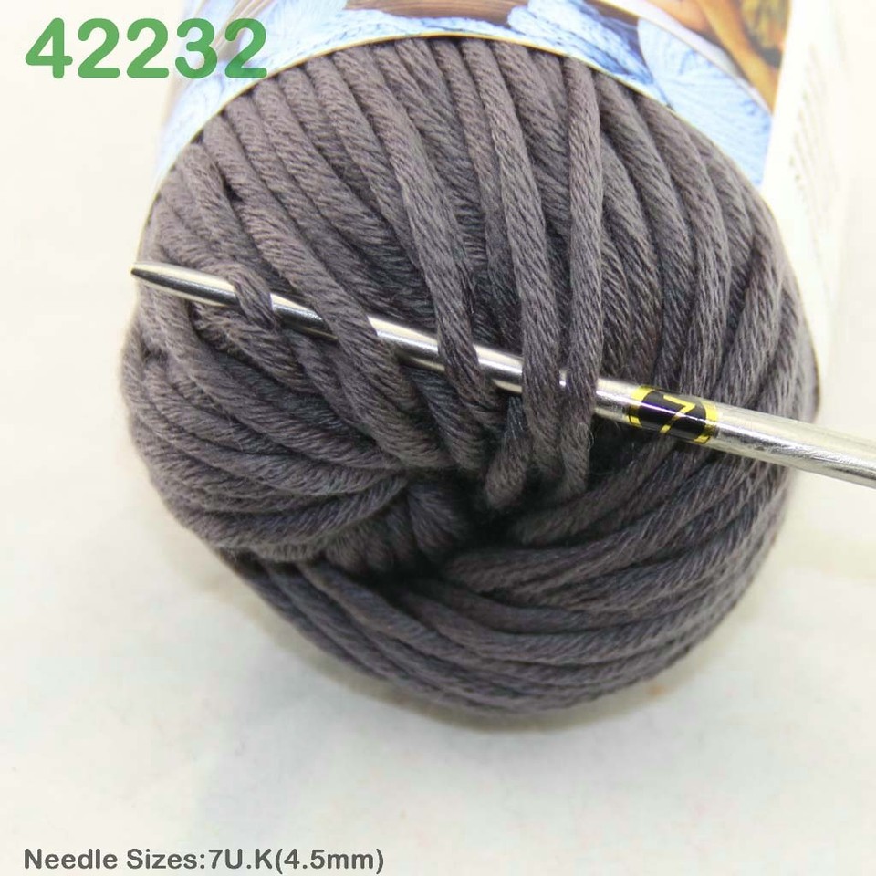 SALE LOT OF 1 Ball X 50g SUPER CHUNK Worsted 100% Cotton HAND Knitting ...