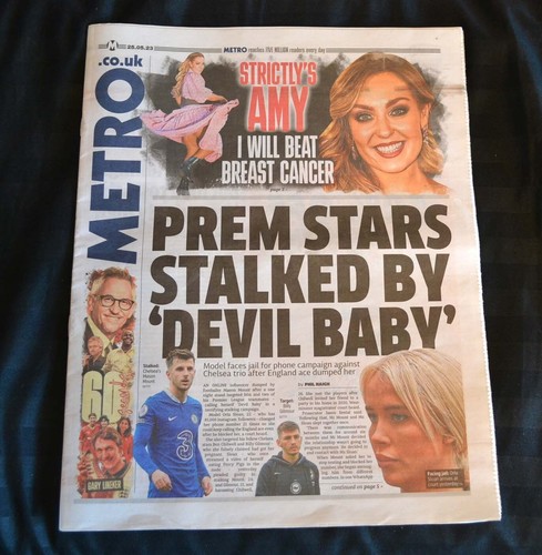 The UK Metro Newspaper 25/05/23 May 25th 2023 Mason Mount Devil Baby ...