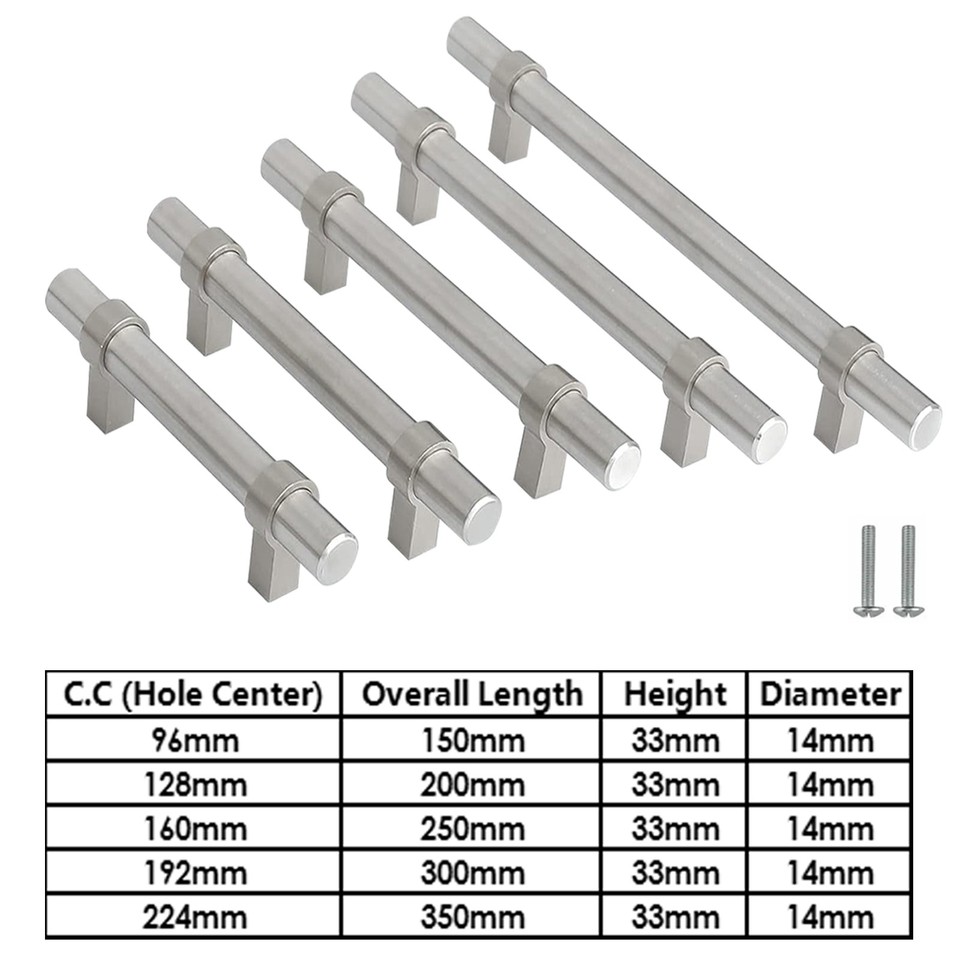 Kitchen Door Handles Cabinet Stainless Steel T Bar Handle Drawer Pull ...