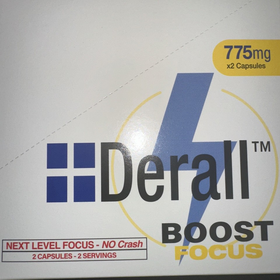 Derall Boost 775mg NEW Notropic Memory FOCUS Concentration 12ct FREE ...