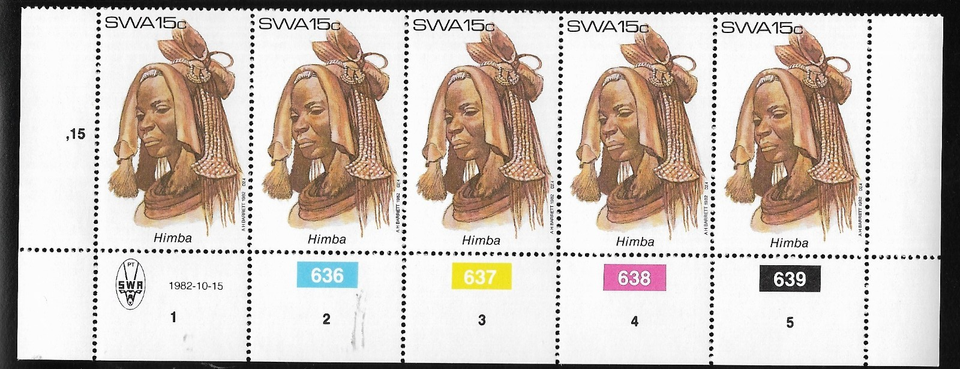 SWA 1981 Traditional Head-dresses, SG398/401 Control Blocks - Full Set ...