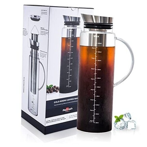 68 Oz Cold Brew Coffee & Iced Tea Maker – Airtight Lid for 68 ounces ...